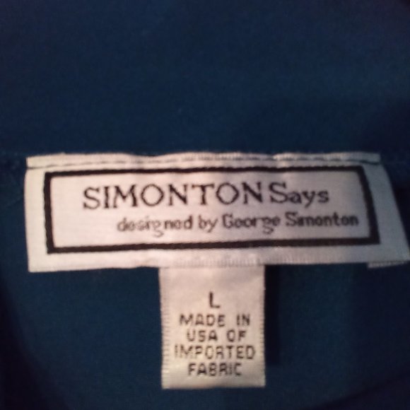 George Simonton | Tops | Vintage Stunning Blue Blouse Simonton Says By ...